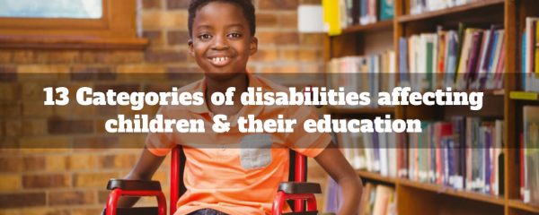 13 Categories of disabilities affecting children