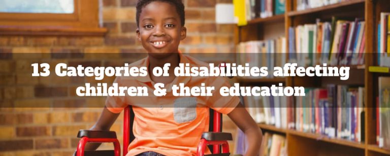 13 Categories of disabilities affecting children